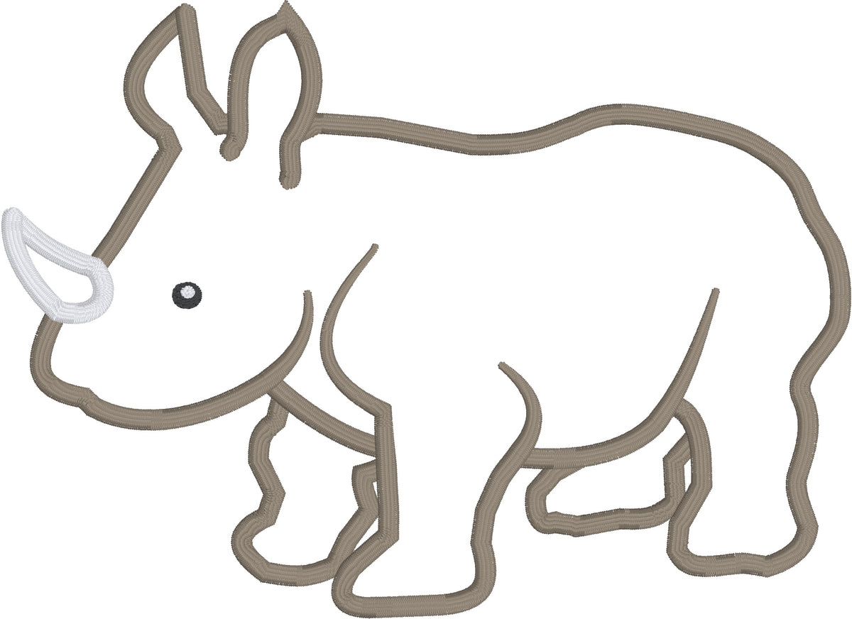 Rhinoceros Applique Embroidery Design for Embroidery Machine use ...