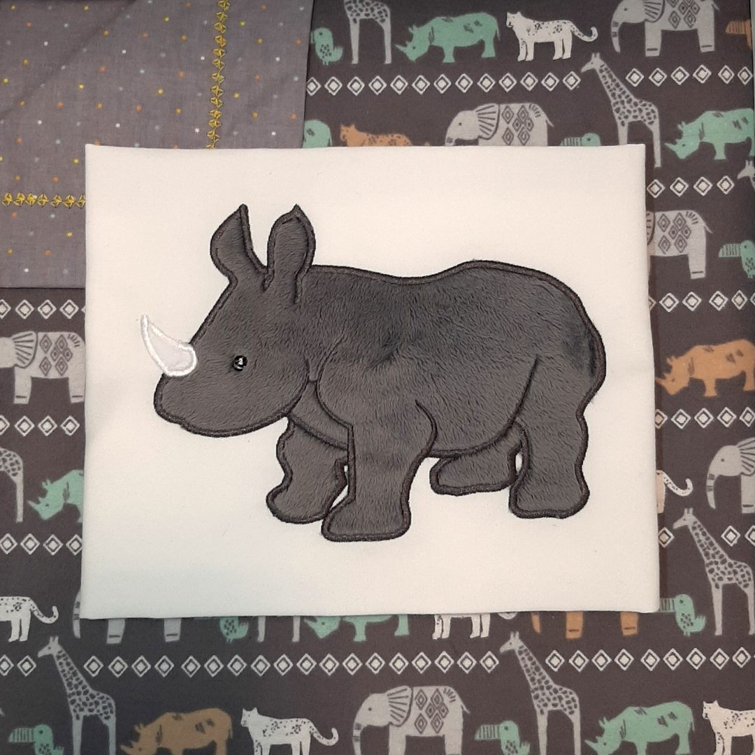 Rhinoceros Applique Embroidery Design for Embroidery Machine use ...