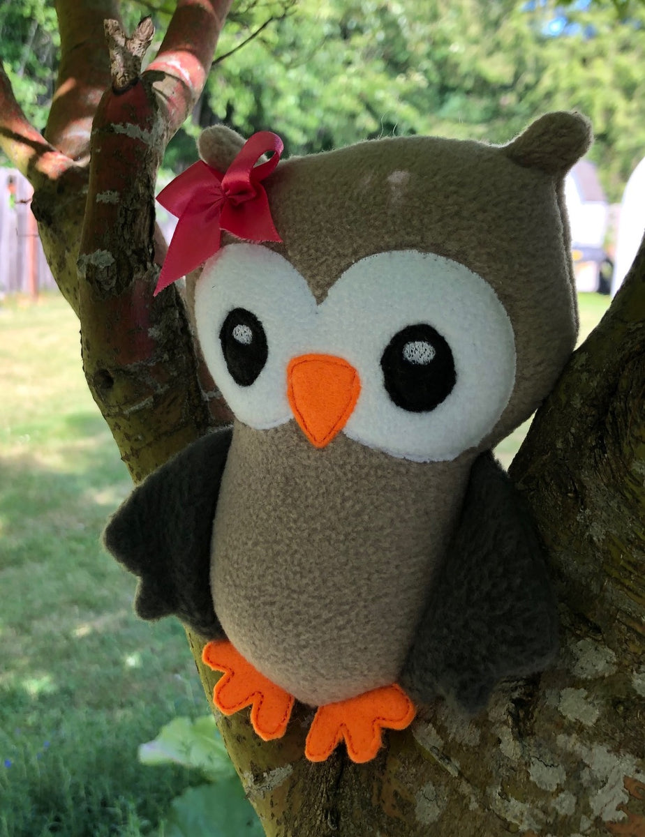 In the hoop Owl plushy toy Embroidery Design for use with an embroidery ...