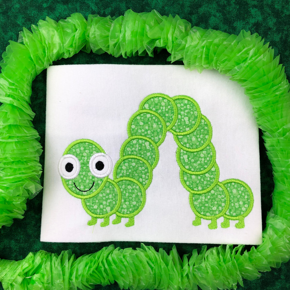 Inch worm Spring applique embroidery deisgn – Snuggle Puppy Applique