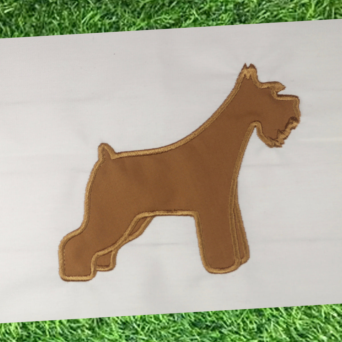 Schnauzer Applique Embroidery Design – Snuggle Puppy Applique