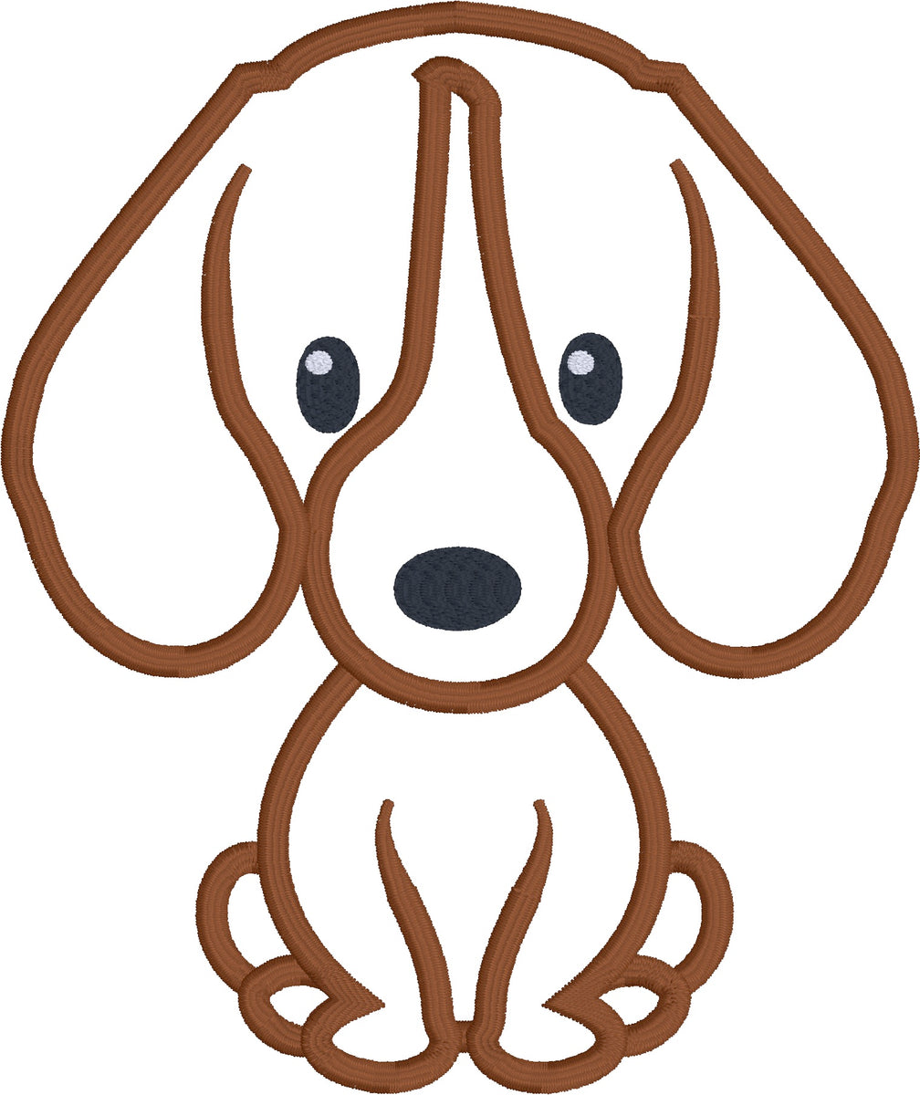 Beagle Applique Embroidery Design – Snuggle Puppy Applique