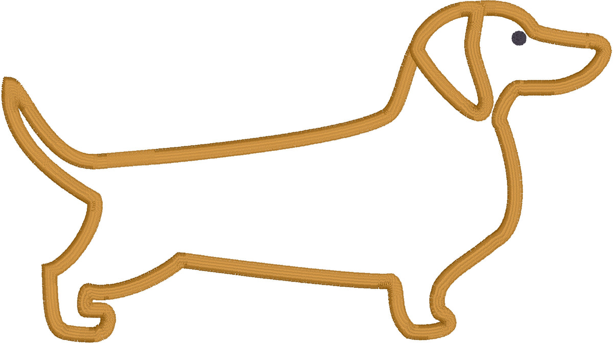 Dachshund Profile Applique Embroidery Design – Snuggle Puppy Applique