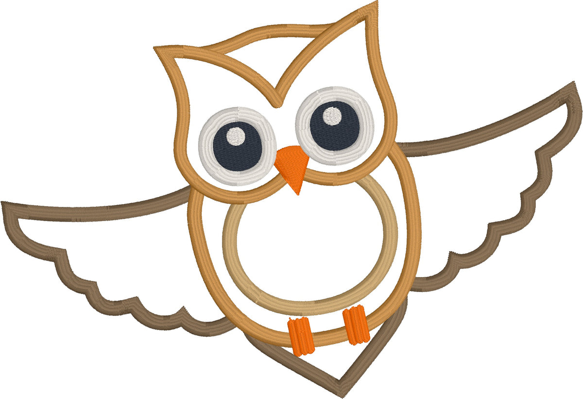Flying Owl Applique embroidery Design – Snuggle Puppy Applique